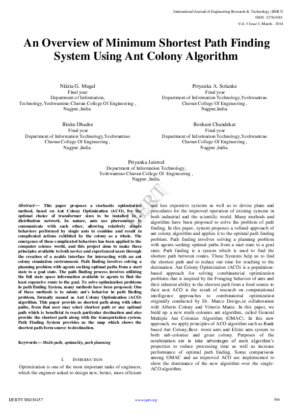 (PDF) An Overview of Minimum Shortest Path Finding System Using Ant ...