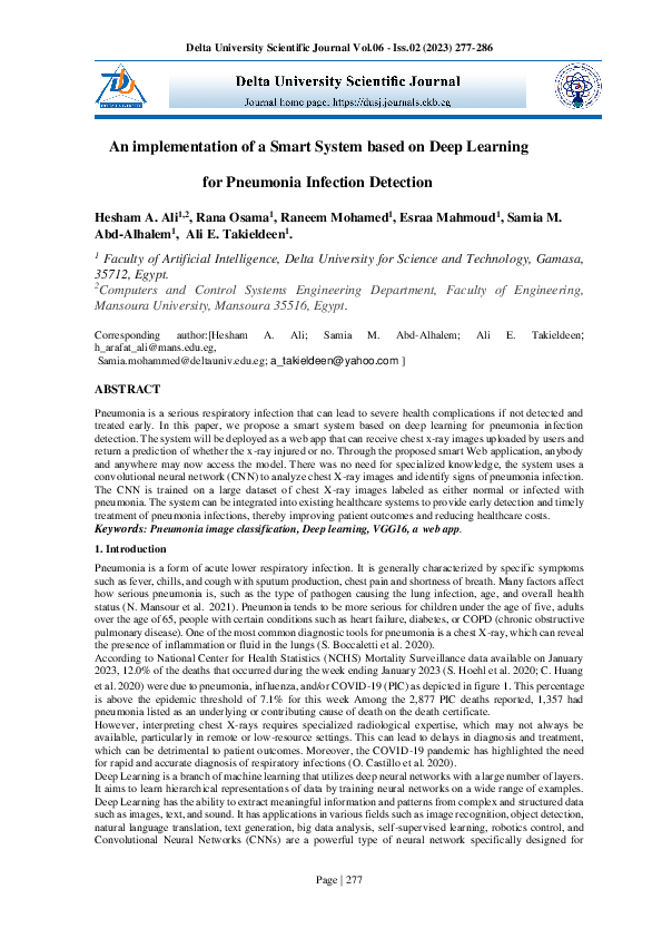 (PDF) An implementation of a Smart System based on Deep Learning for ...