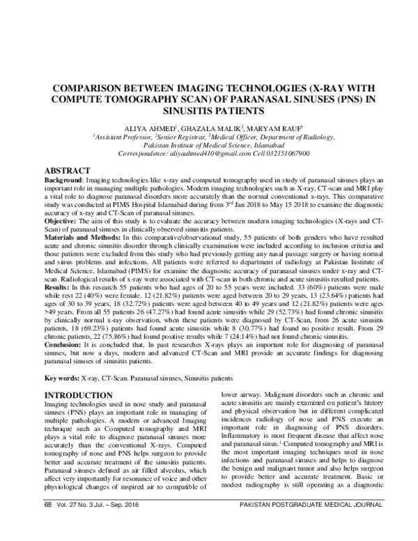 (PDF) Comparison Between Imaging Technologies (X-Ray with Compute ...