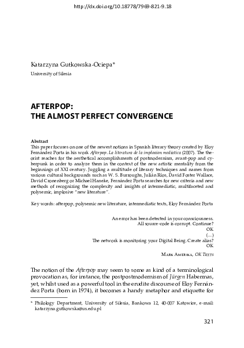 (PDF) Afterpop: the Almost Perfect Convergence