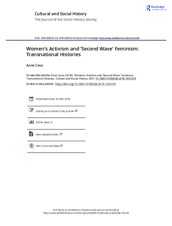 (PDF) Women’s Activism and ‘Second Wave’ Feminism: Transnational ...