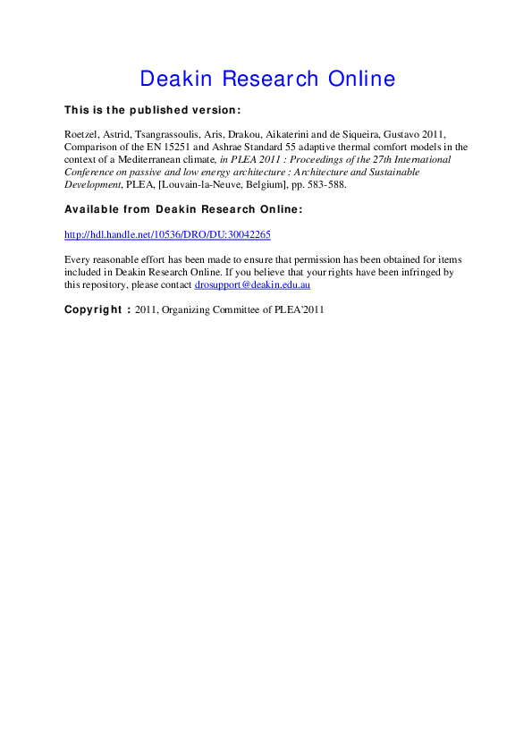 (PDF) Comparison of the EN 15251 and Ashrae Standard 55 adaptive ...