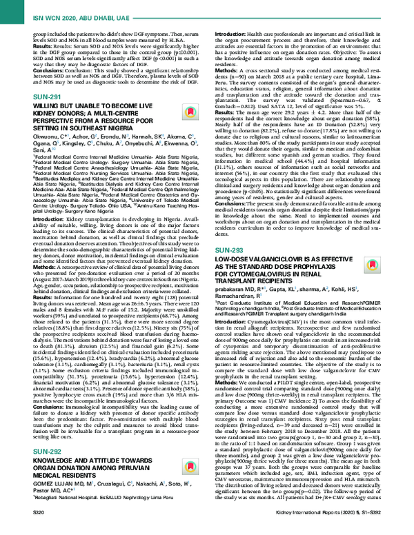 (PDF) SUN-291 Willing but Unable to Become Live Kidney Donors; a Multi ...