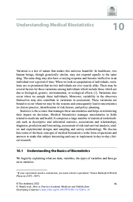 (PDF) Understanding Medical Biostatistics