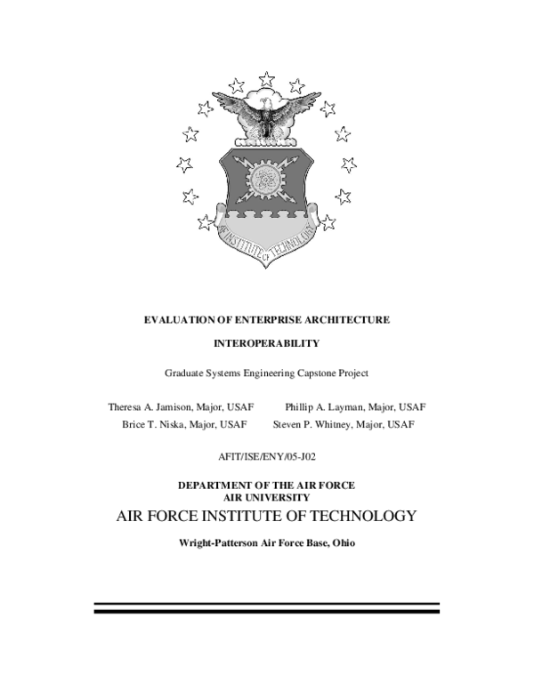 (PDF) Evaluation of Enterprise Architecture Interoperability