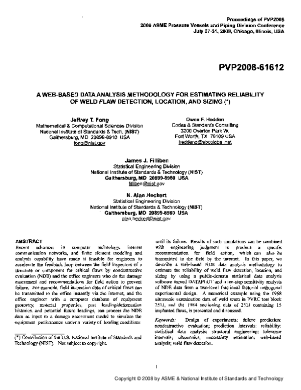 (PDF) A Web-Based Data Analysis Methodology for Estimating Reliability ...