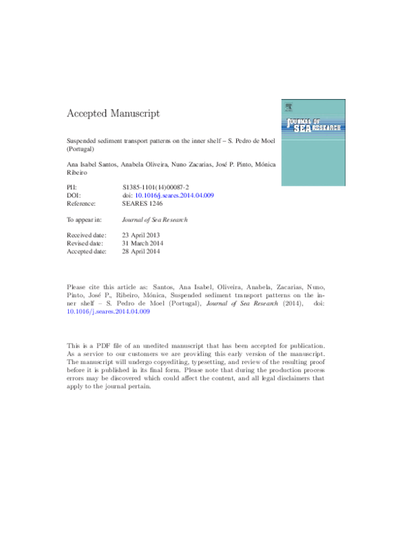(PDF) Suspended sediment transport patterns in the inner shelf — S ...