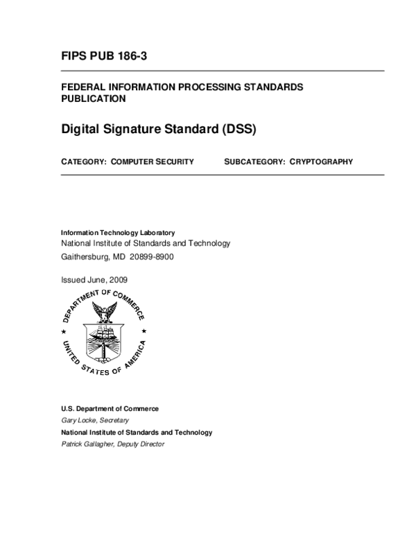 (PDF) Digital Signature Standard (DSS)