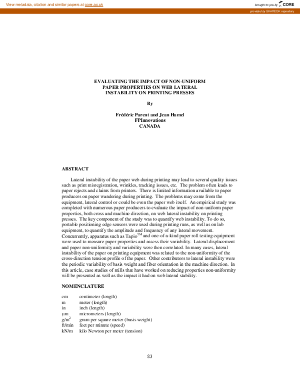 (PDF) Evaluating the impact of non-uniform paper properties on web ...