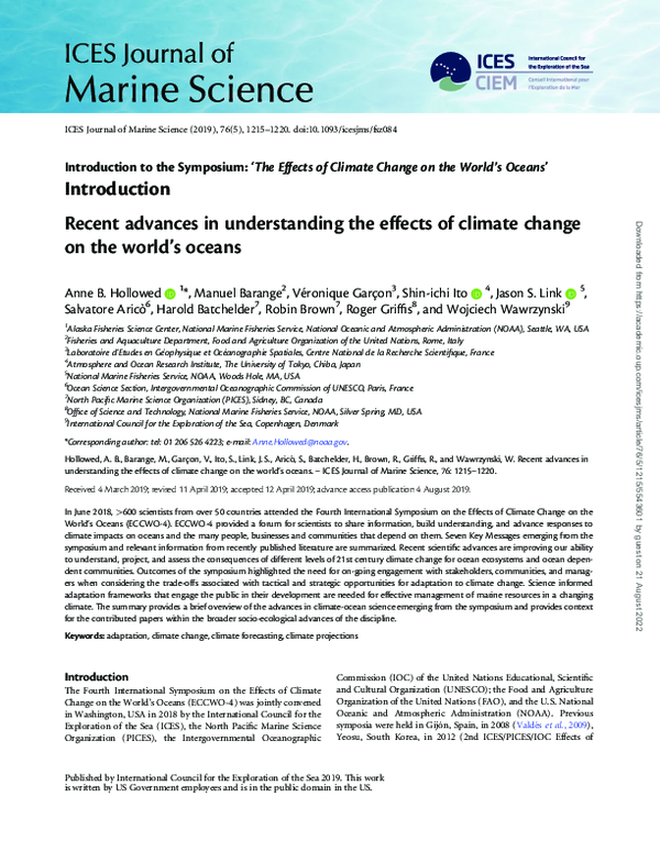 (PDF) Recent advances in understanding the effects of climate change on ...