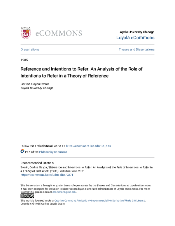 (PDF) Reference and Intentions to Refer: An Analysis of the Role of ...