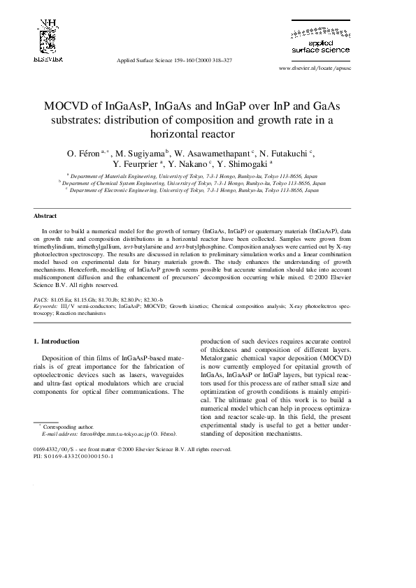 (PDF) MOCVD of InGaAsP, InGaAs and InGaP over InP and GaAs substrates ...