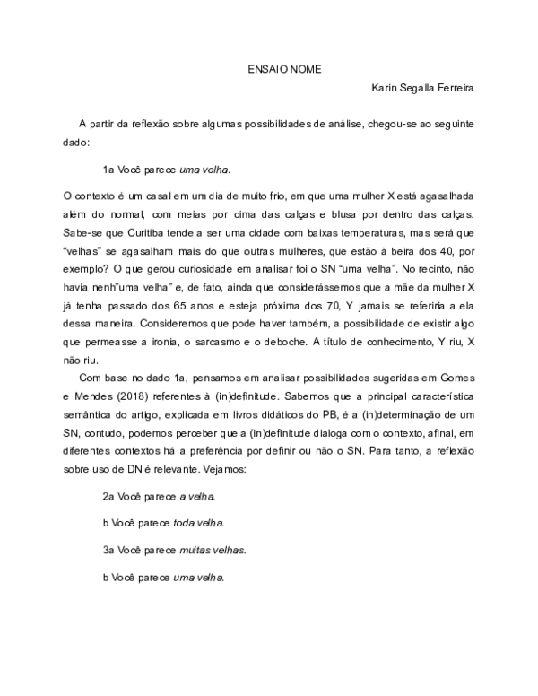 (PDF) Ensaio Nome