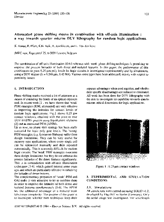 (PDF) Attenuated phase shifting masks in combination with off-axis ...