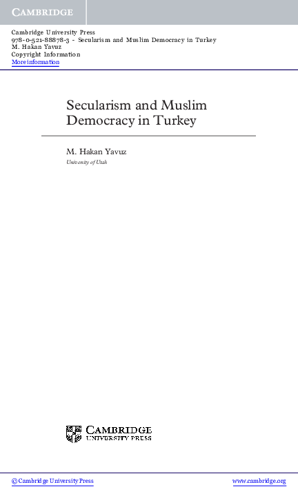 (PDF) Secularism and Muslim Democracy in Turkey