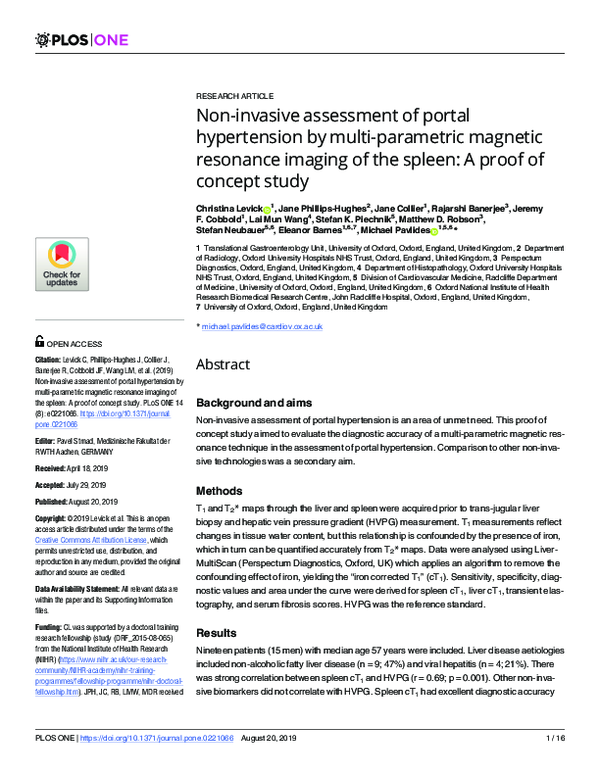 (PDF) Non-invasive assessment of portal hypertension and liver fibrosis ...