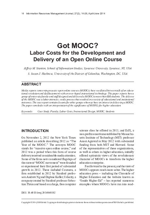 (PDF) Got MOOC?