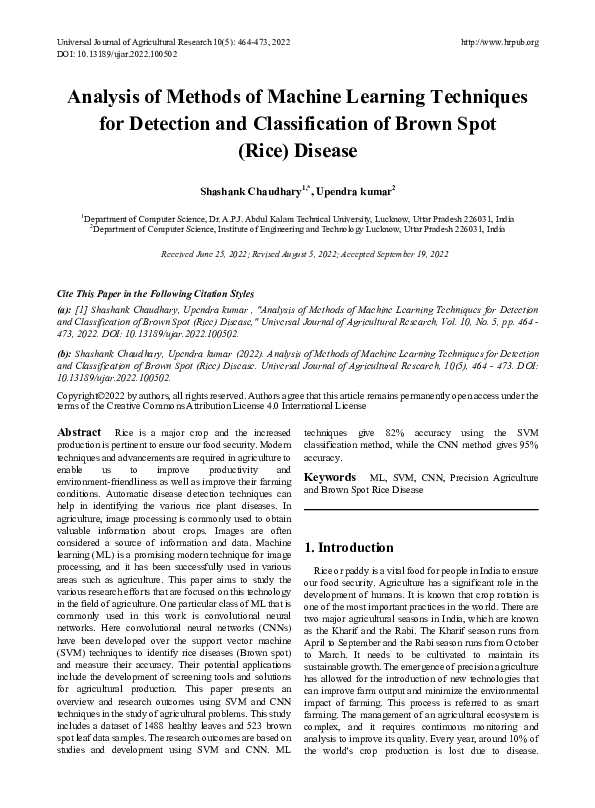 (PDF) Analysis of Methods of Machine Learning Techniques for Detection ...