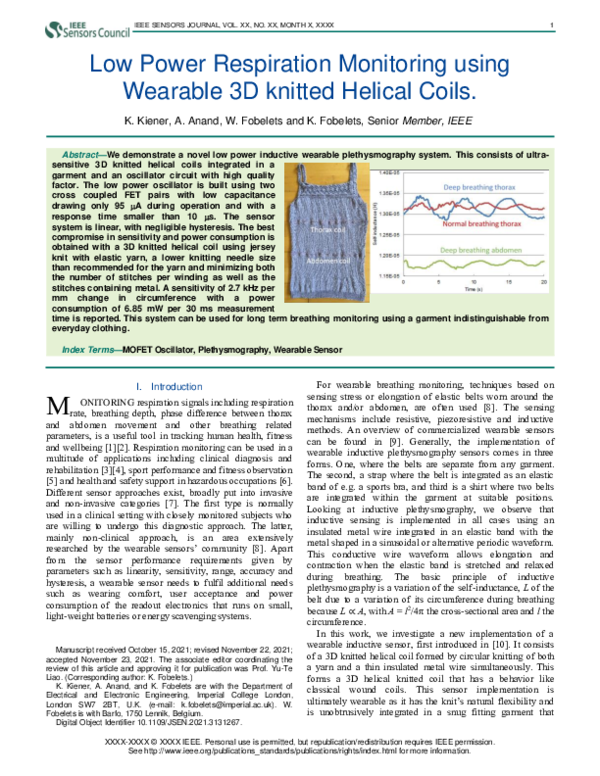 (PDF) Low Power Respiration Monitoring Using Wearable 3D Knitted Helical Coils