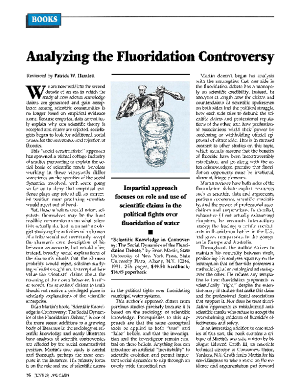 (PDF) Analyzing the Fluoridation Controversy