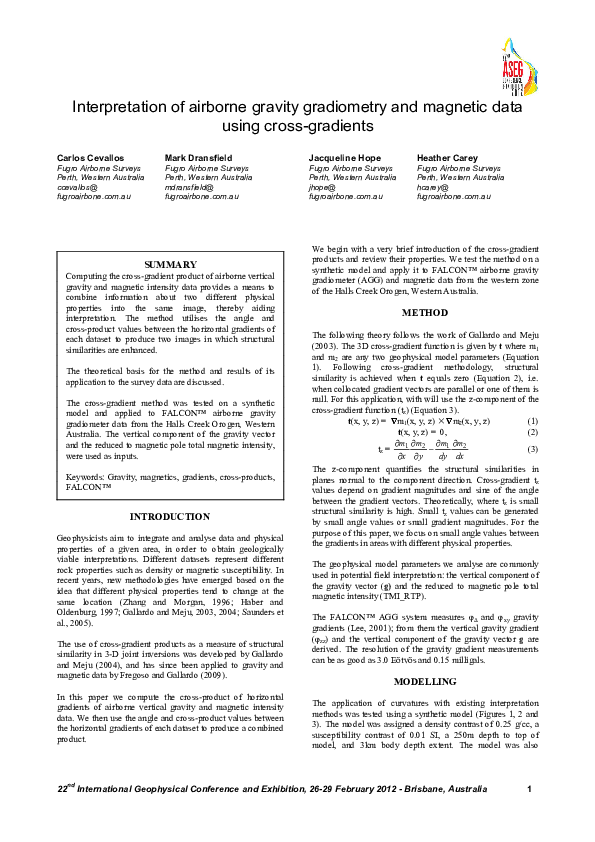 (PDF) Interpretation of Airborne Gravity Gradiometer (AGG), and Magnetic Data in the Cuvette ...