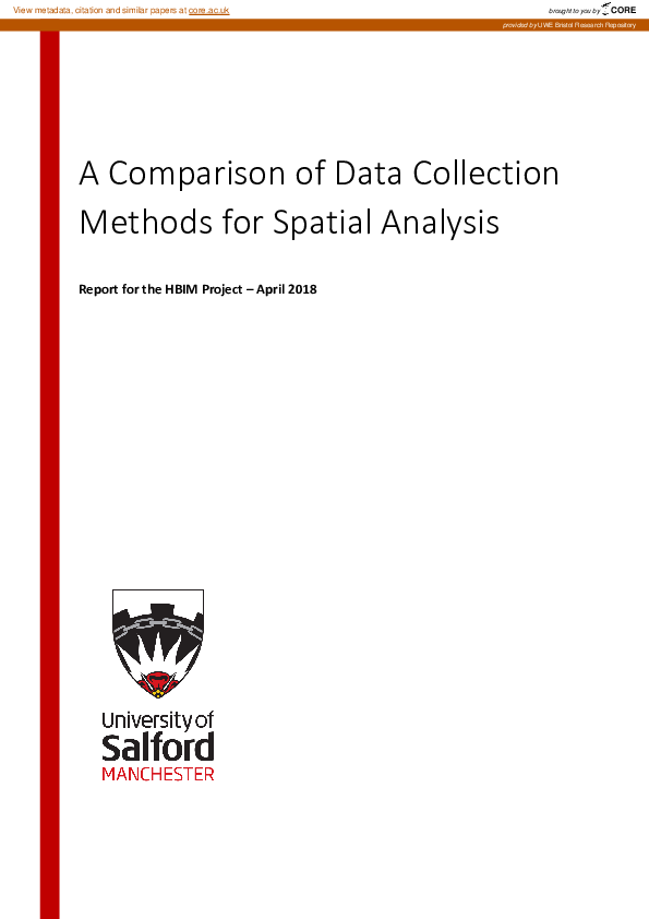 (PDF) A comparison of data collection methods for spatial analysis (PDF) A comparison of data collection methods for spatial analysis