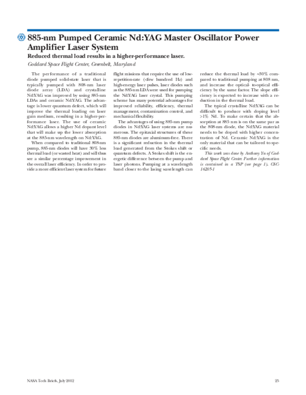 (PDF) 885-nm Pumped Ceramic Nd:YAG Master Oscillator Power Amplifier ...