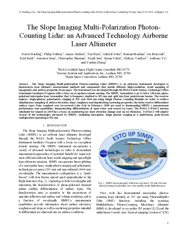 (PDF) The Slope Imaging Multi-polarization Photon-counting Lidar: an ...