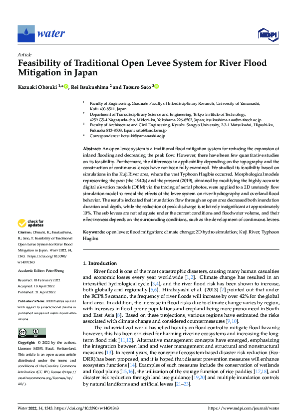 (PDF) Open Levee Systems for Flood Mitigation in Japan