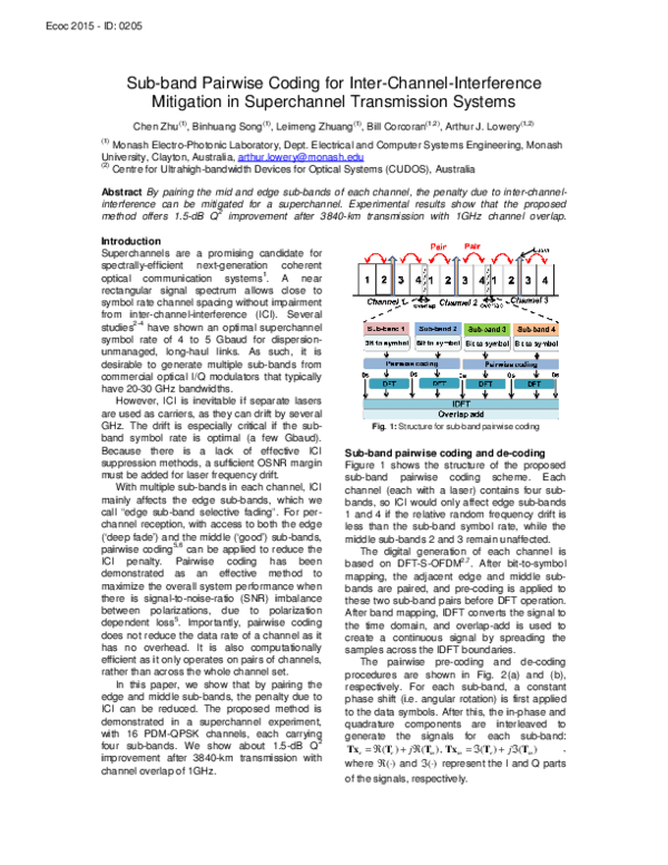 (PDF) Sub-band pairwise coding for inter-channel-interference mitigation in superchannel ...