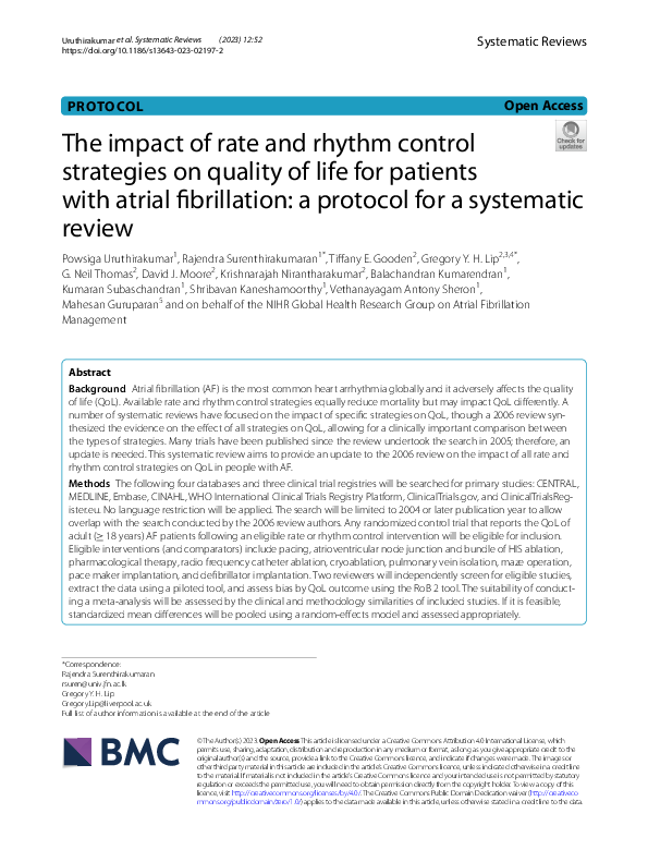 (PDF) The impact of rate and rhythm control strategies on quality of ...