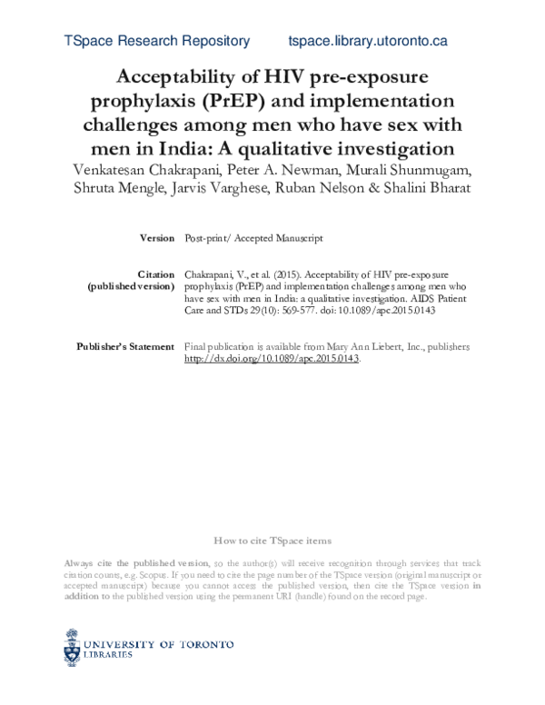 (PDF) Acceptability of HIV Pre-Exposure Prophylaxis (PrEP) and ...