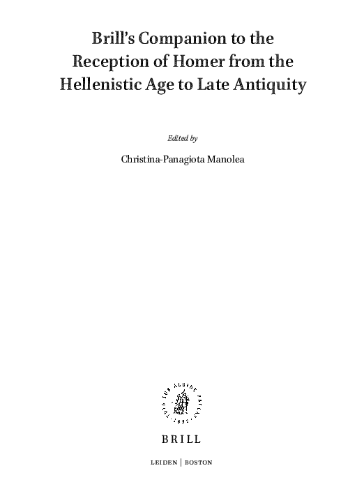(PDF) Homer in the Second Sophistic