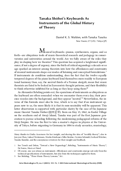 (PDF) Tanaka Shōhei’s Keyboards As Instruments of the Global History of ...