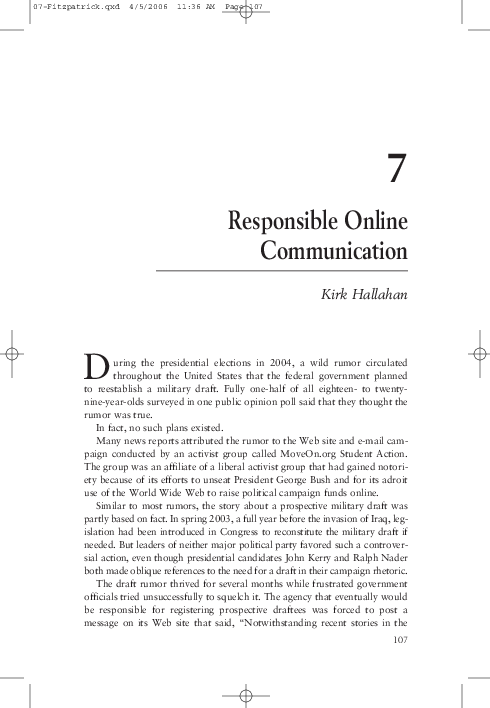 (PDF) Responsible Online Communication