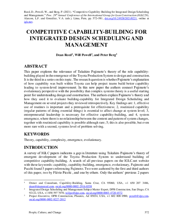 (PDF) Competitive Capability-Building for Integrated Design Scheduling ...