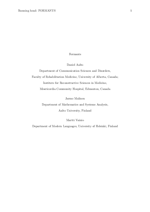 (PDF) Formants