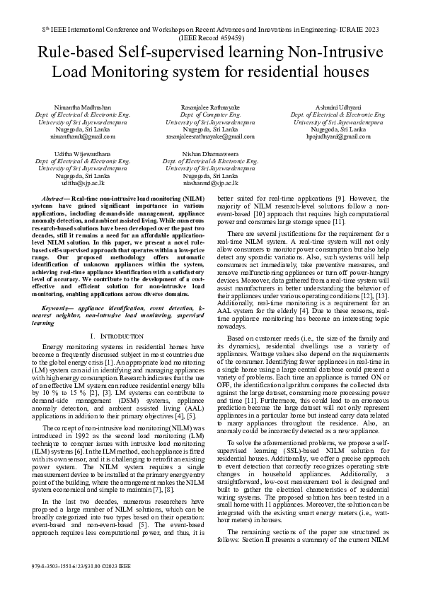 Pdf Rule Based Self Supervised Learning Non Intrusive Load Monitoring System For Residential