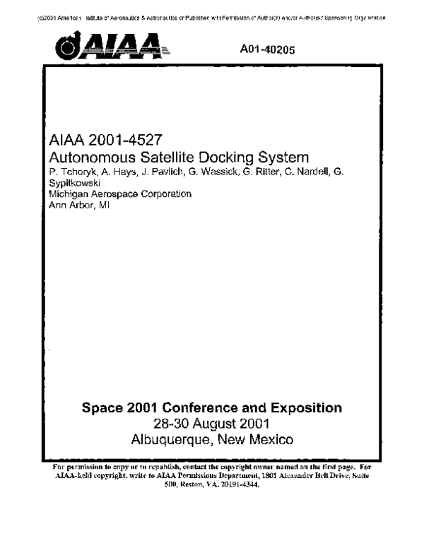 (PDF) Autonomous satellite docking system