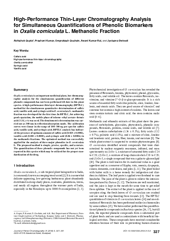(PDF) High-performance thin-layer chromatography analysis for simultaneous quantifications of ...