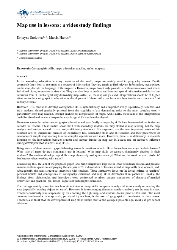 (PDF) Map use in lessons: a videostudy findings