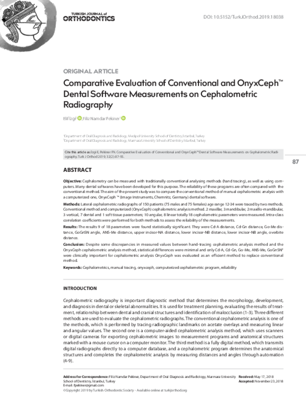 (PDF) Comparative Evaluation of Conventional and OnyxCeph™ Dental ...