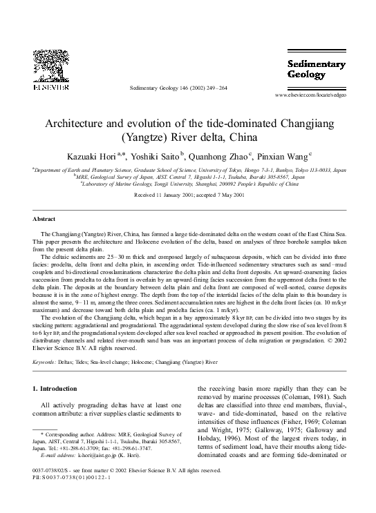 (PDF) Architecture and evolution of the tide-dominated Changjiang ...