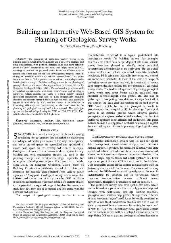 (PDF) Building an Interactive Web-Based GIS System for Planning of Geological Survey Works