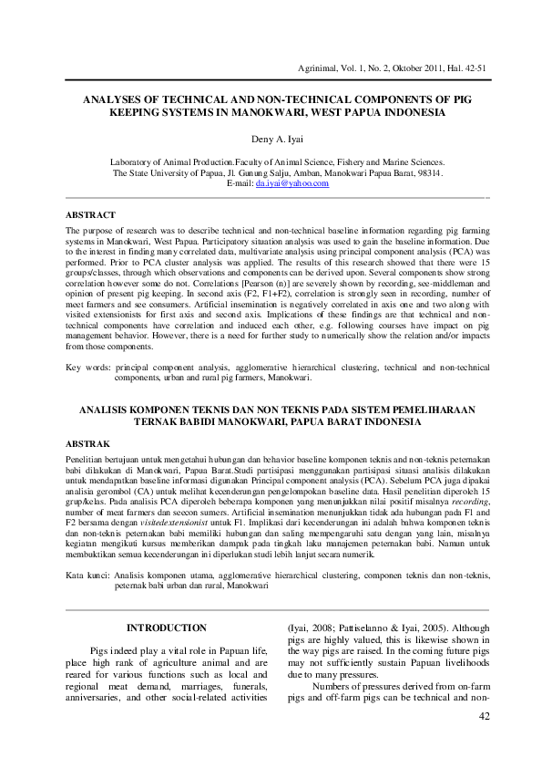 (PDF) Analyses of Technical and Non-Technical Components of Pig Keeping ...