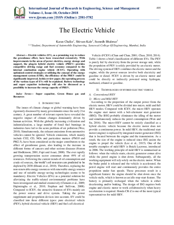 (PDF) The Electric Vehicle