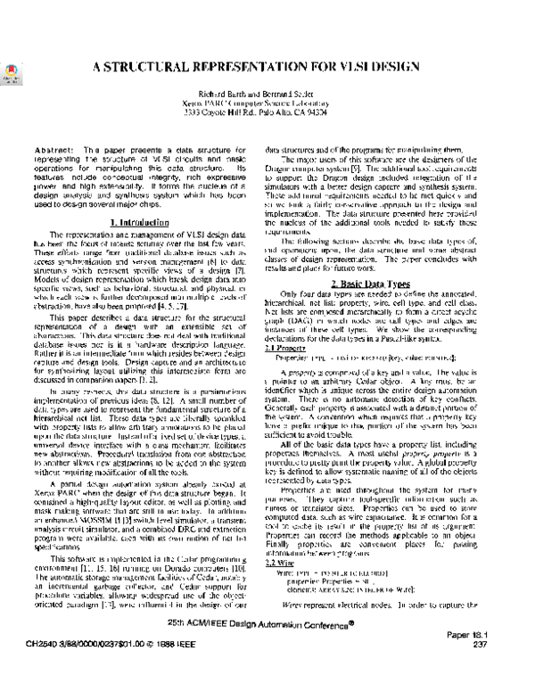 (PDF) A structural representation for VLSI design