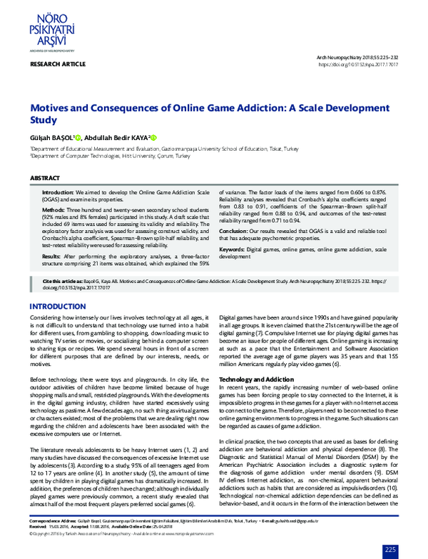 (PDF) A Scale Development Study: Motives and Consequences of Online ...