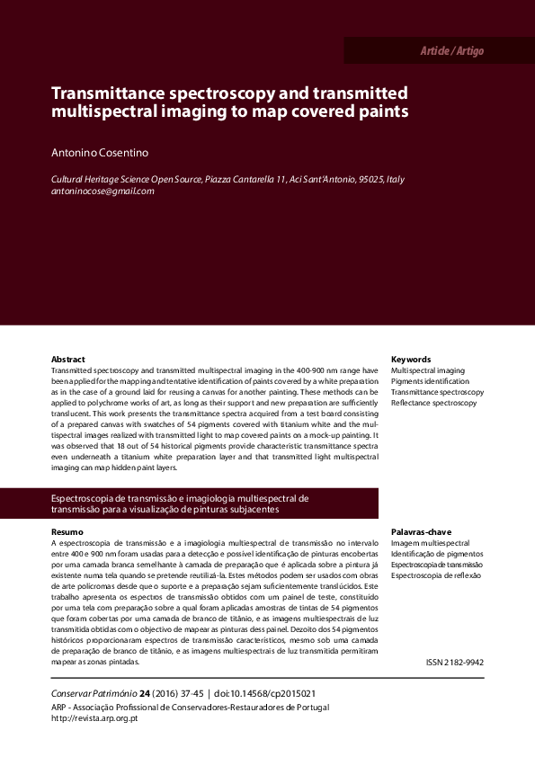 (PDF) Transmittance spectroscopy and transmitted multispectral imaging ...