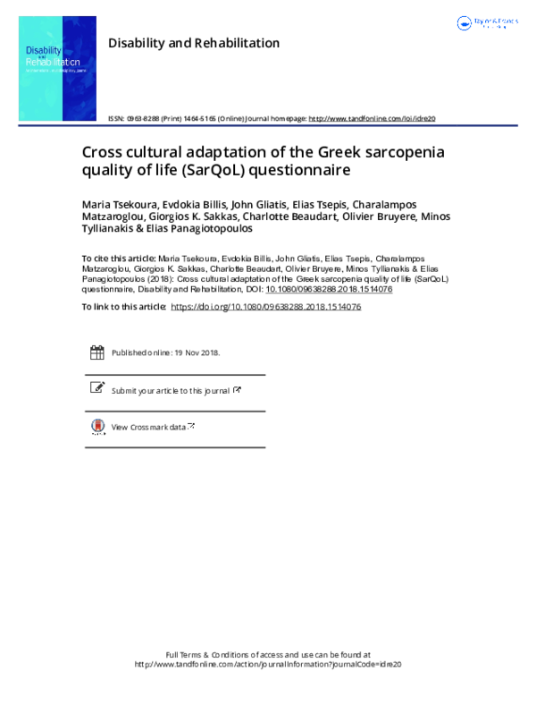 (PDF) Cross cultural adaptation of the Greek sarcopenia quality of life ...